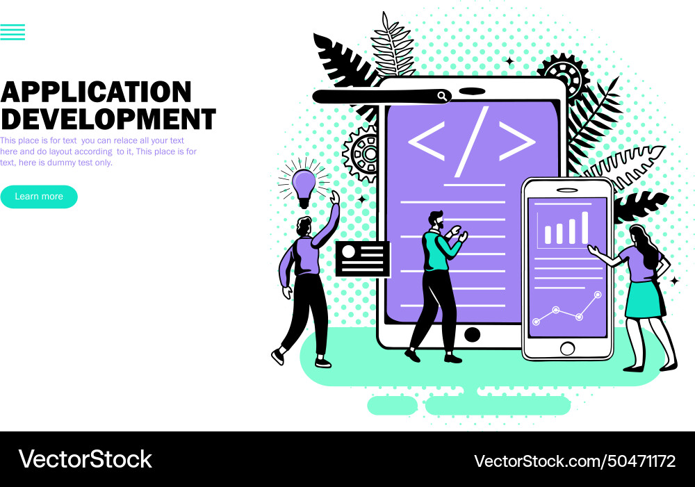 Application development team Royalty Free Vector Image