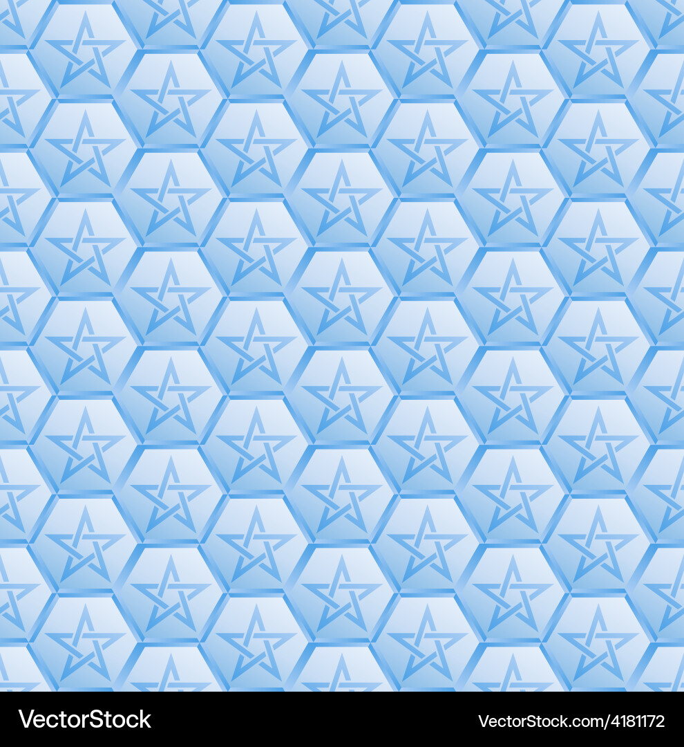 Blue Pentagram Pattern Royalty Free Vector Image