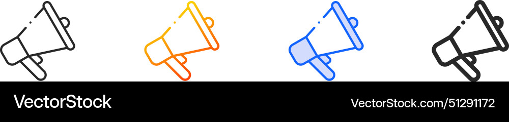 Bullhorn iconthin linear gradient blue stroke Vector Image