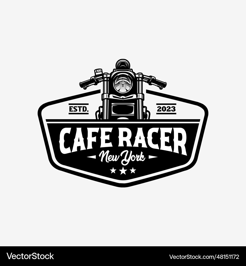 Cafe Racer Emblem Badge Logo Royalty Free Vector Image
