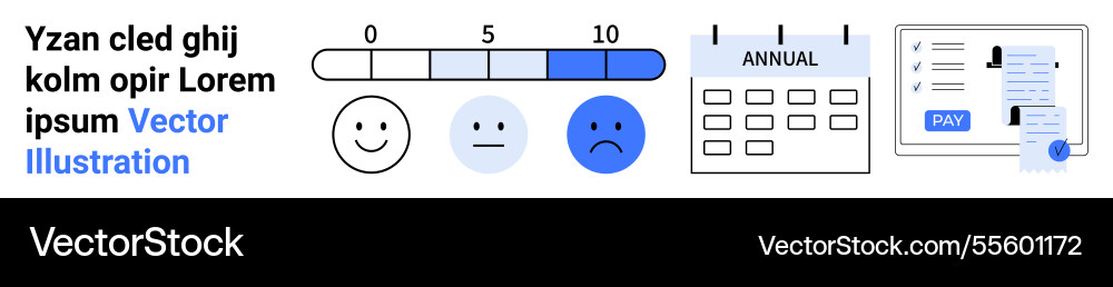 Customer satisfaction rating scale calendar Vector Image