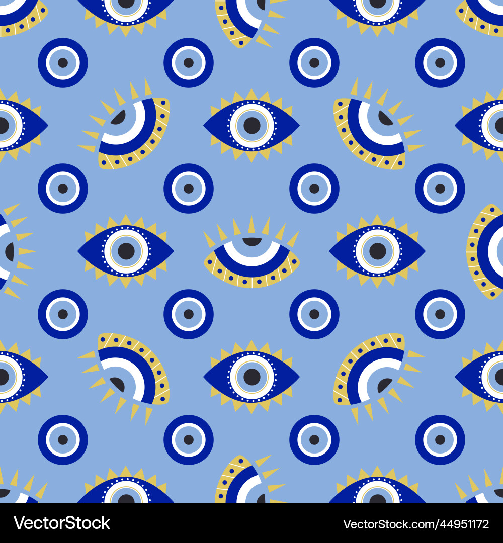 Evil eyes seamless pattern Royalty Free Vector Image