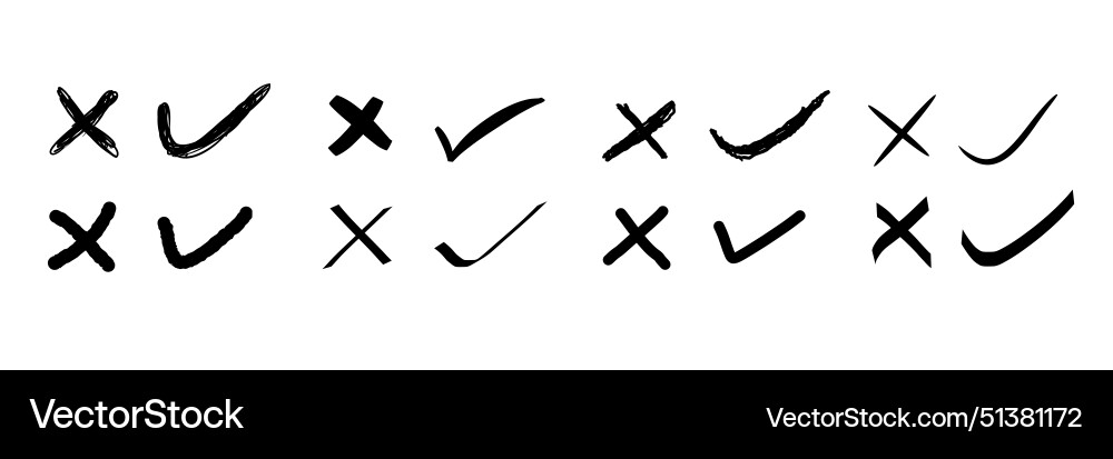 Hand drawn check mark on white background Vector Image