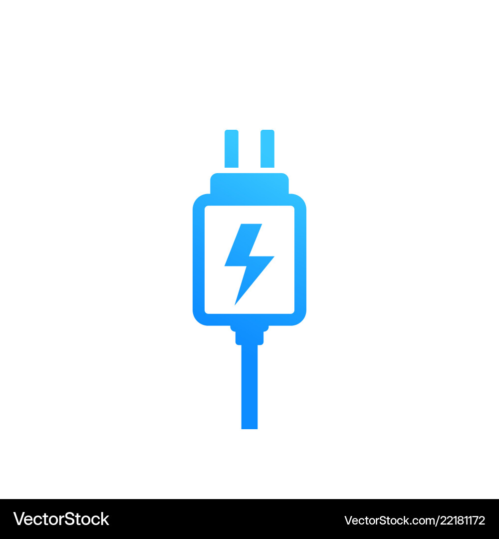 Mobile charger icon on white Royalty Free Vector Image