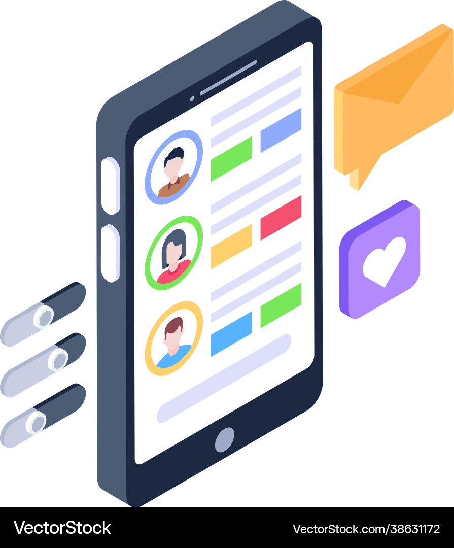 Mobile user accounts Royalty Free Vector Image