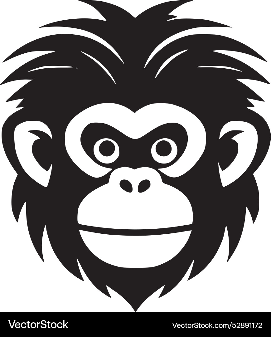 Monkey - minimalist and flat logo Royalty Free Vector Image