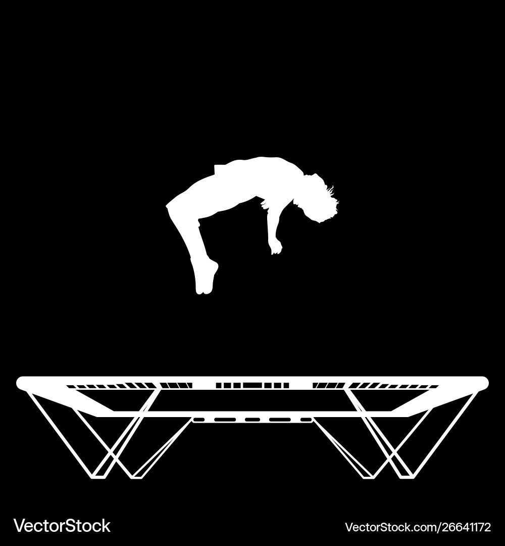 Outline a sportsman doing backflips Royalty Free Vector