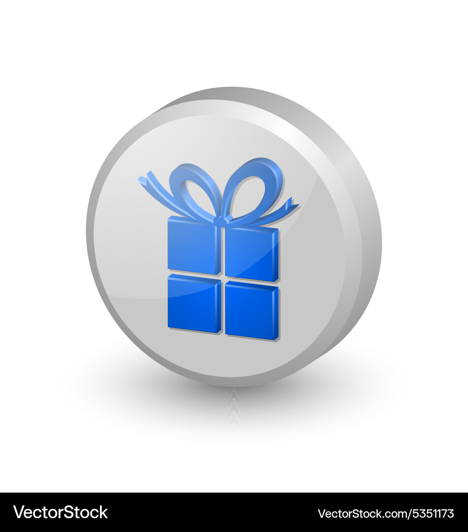 Blue gift icon Royalty Free Vector Image - VectorStock