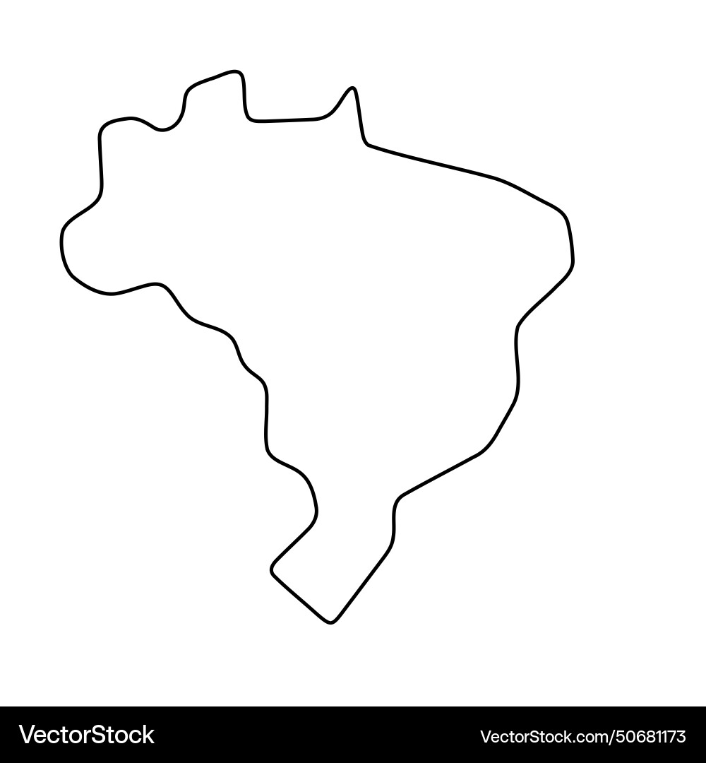 Brazil simplified outline map Royalty Free Vector Image