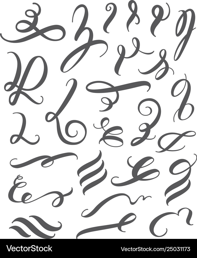Calligraphy design elements set Royalty Free Vector Image