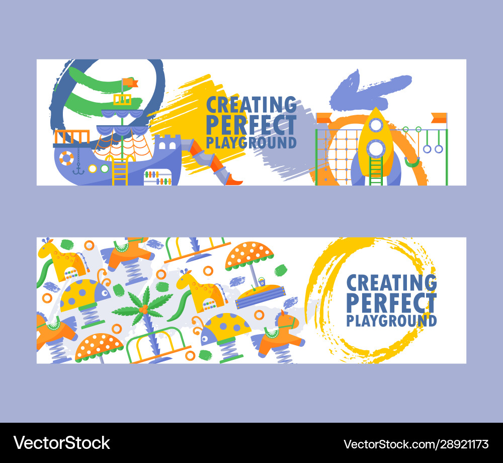 Children playground banner Royalty Free Vector Image