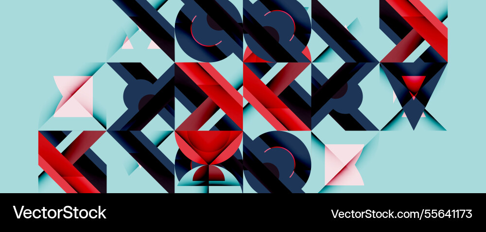 Circles squares lines abstract background Vector Image