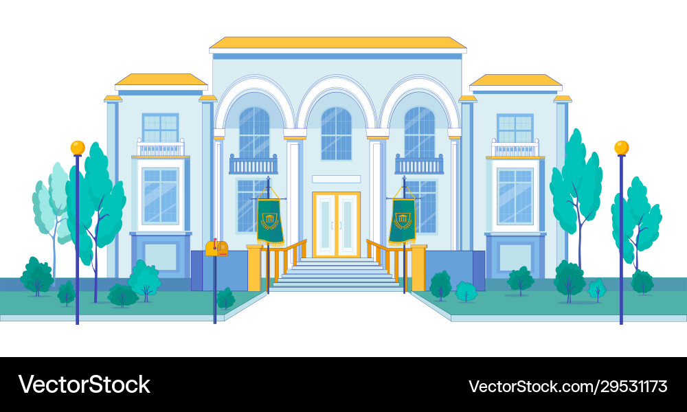 Classic ancient university building facade Vector Image