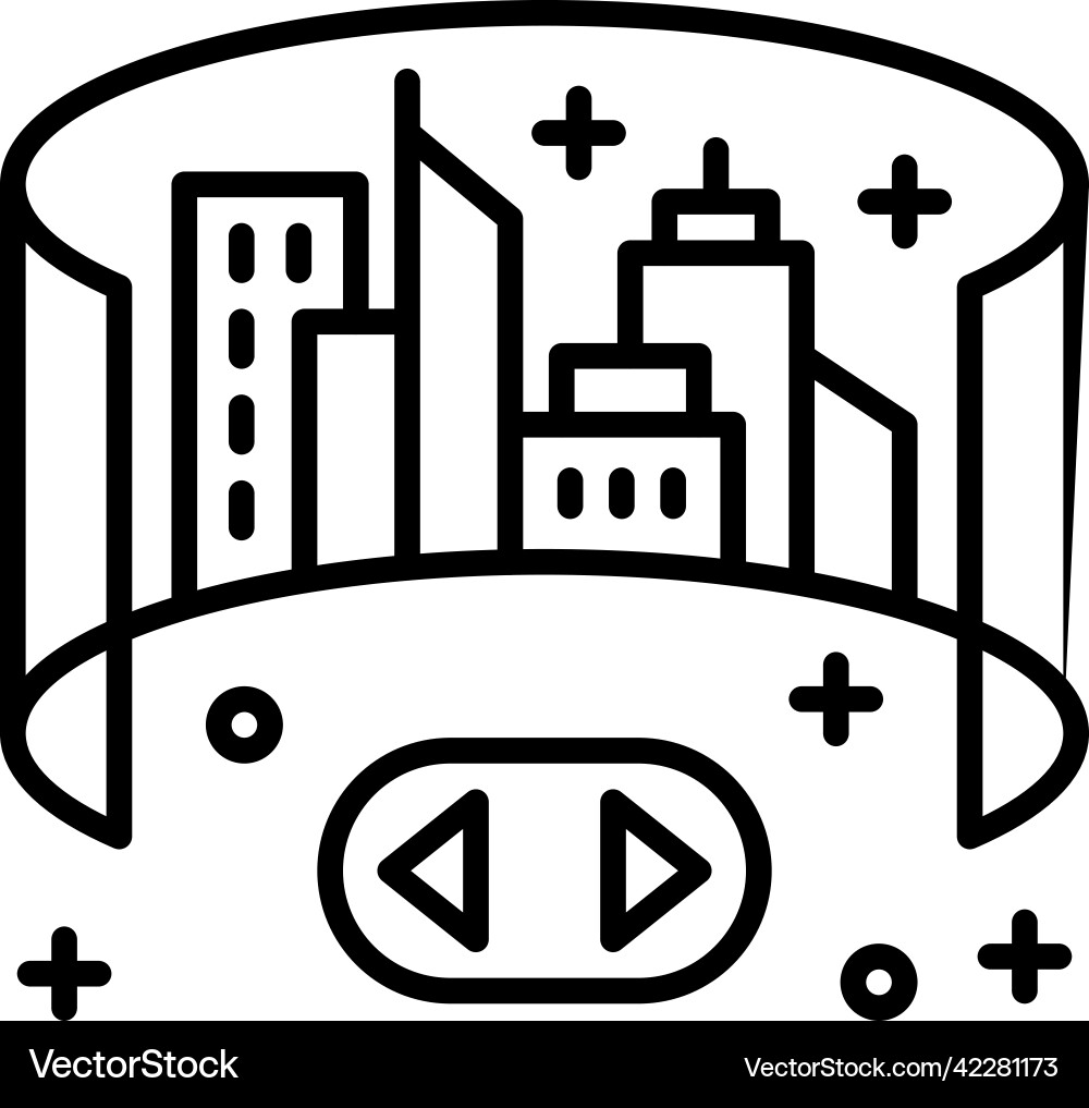Curved Remote Control Screen Icon Royalty Free Vector Image
