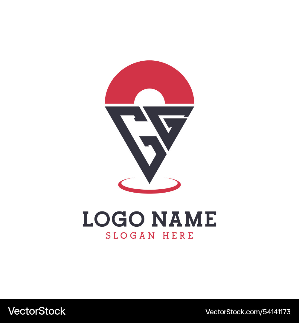 Gg location icon design modern pinpoint logo Vector Image