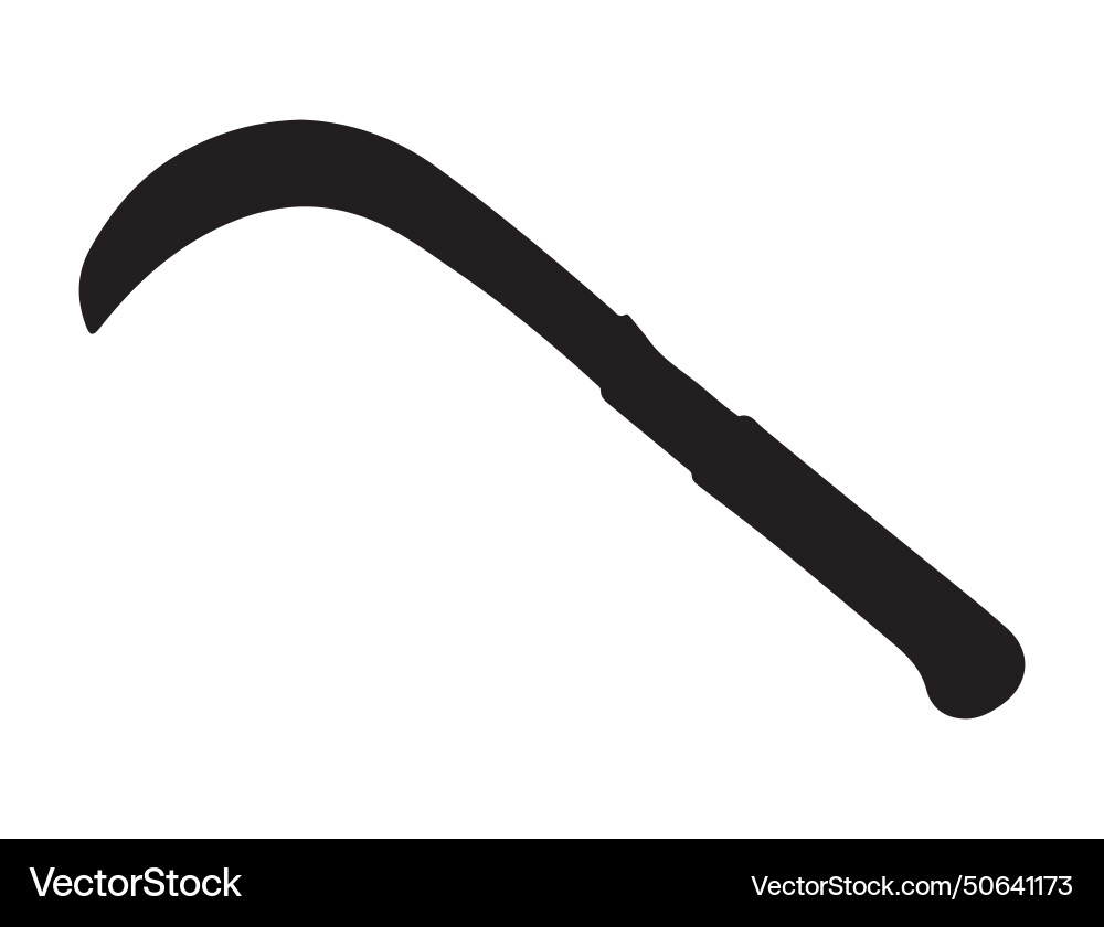 Grass sickle silhouette art Royalty Free Vector Image
