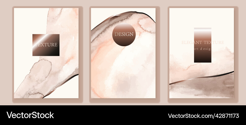 Marble Stone Watercolor Texture Set Royalty Free Vector