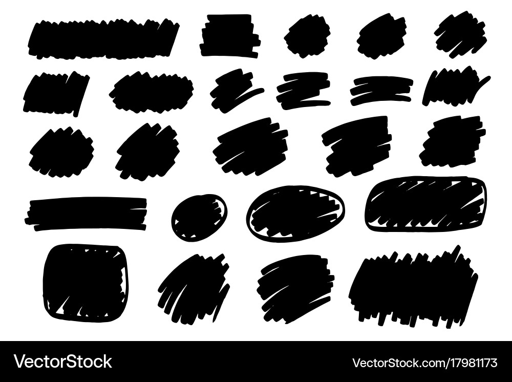 Marker paint ink brush stroke text mark frame Vector Image
