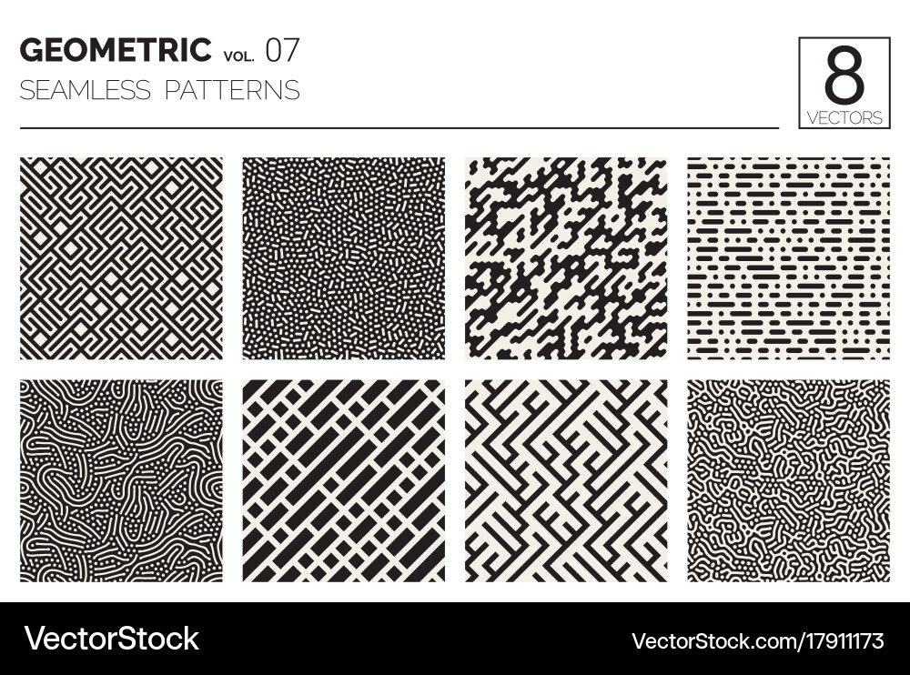 Minimal geometric seamless patterns set Royalty Free Vector