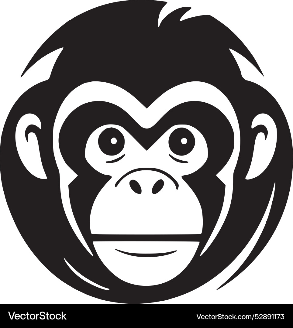 Monkey - minimalist and simple silhouette Vector Image
