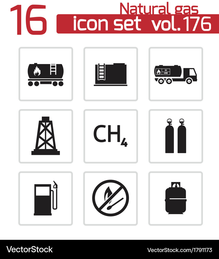 Natural Gas Icon Set Royalty Free Vector Image