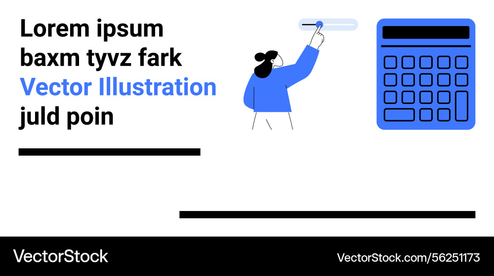 Person making selections next to oversized Vector Image