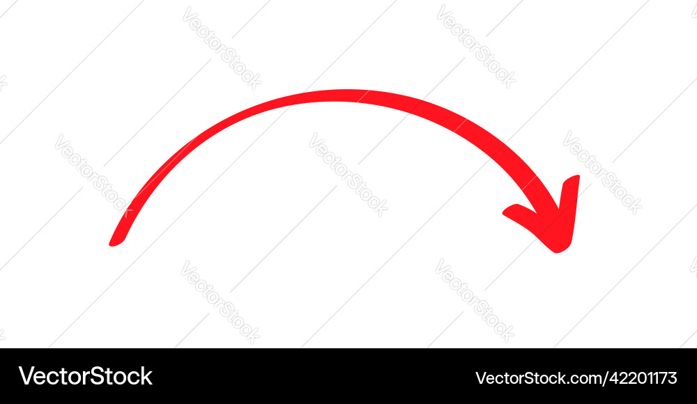 Rote lange gebogene Pfeilzeichen Symbol Lizenzfreier Vektor