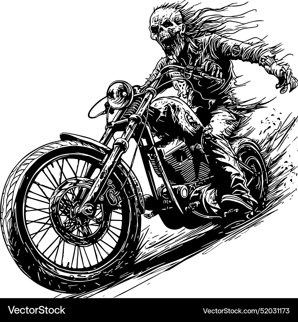 Zombie Riding a Motorcycle Royalty Free Vector Image