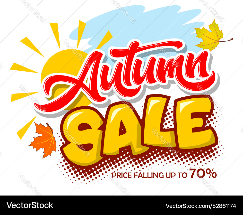 Autumn sale price falling Royalty Free Vector Image
