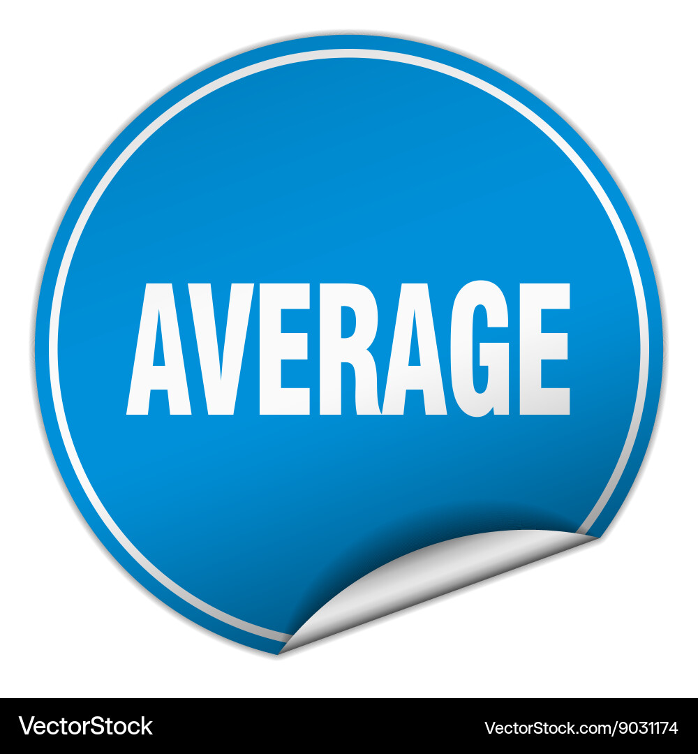 Average round blue sticker isolated on white Vector Image