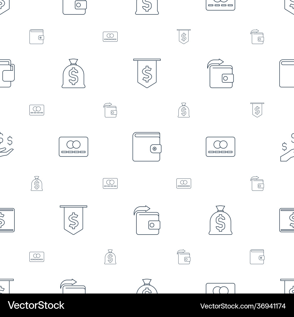 Bezahlen Icons Muster nahtlos weiß Hintergrund Vektorbild