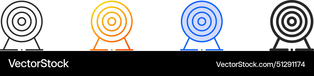 Bullseye iconthin linear gradient blue stroke Vector Image