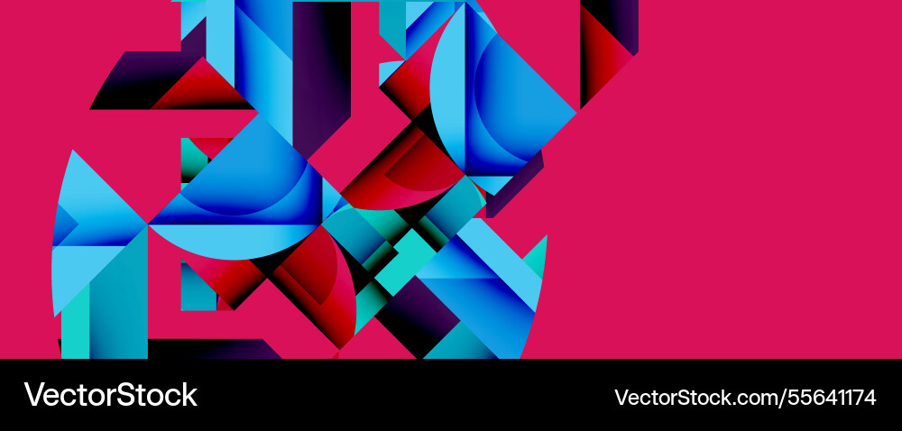 Circles semi circles squares and round triangles Vector Image