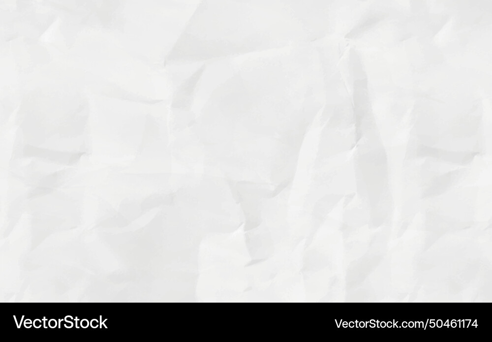 Crumpled paper texture background white wrinkled Vector Image