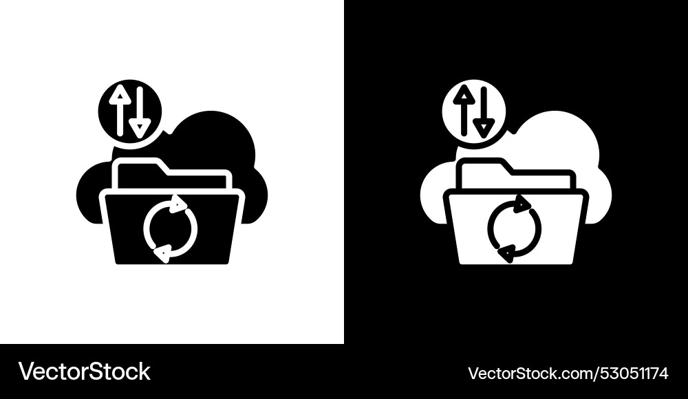 Data recovery icon flat fill set collection Vector Image