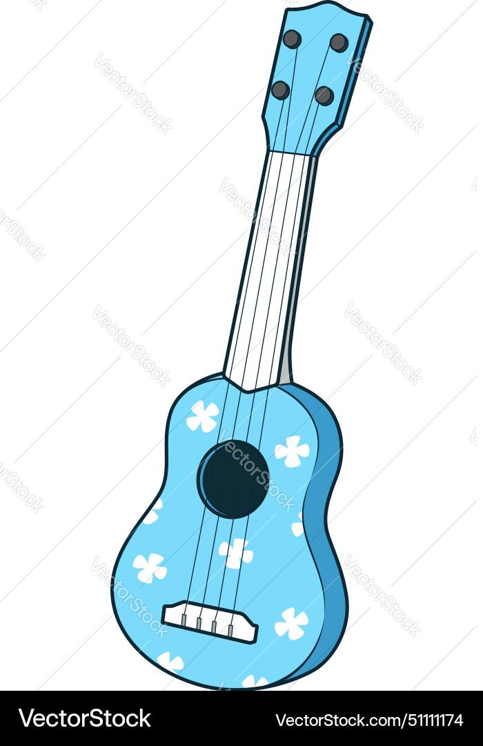 Light blue ukulele cartoon clip art Royalty Free Vector