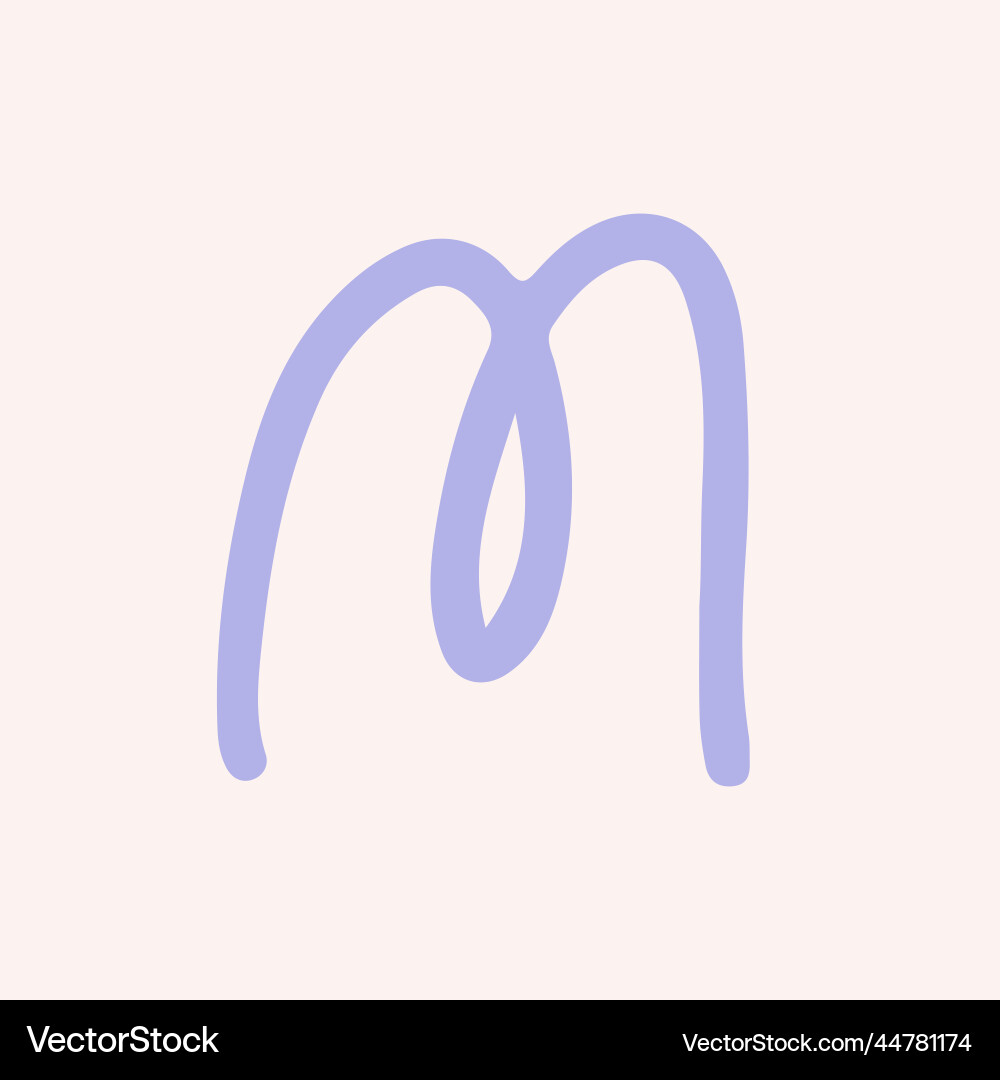 M letter doodle typography Royalty Free Vector Image