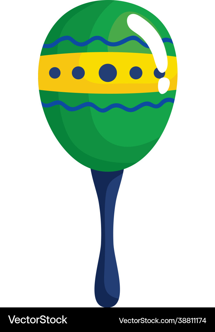 Maraca musical instrument Royalty Free Vector Image