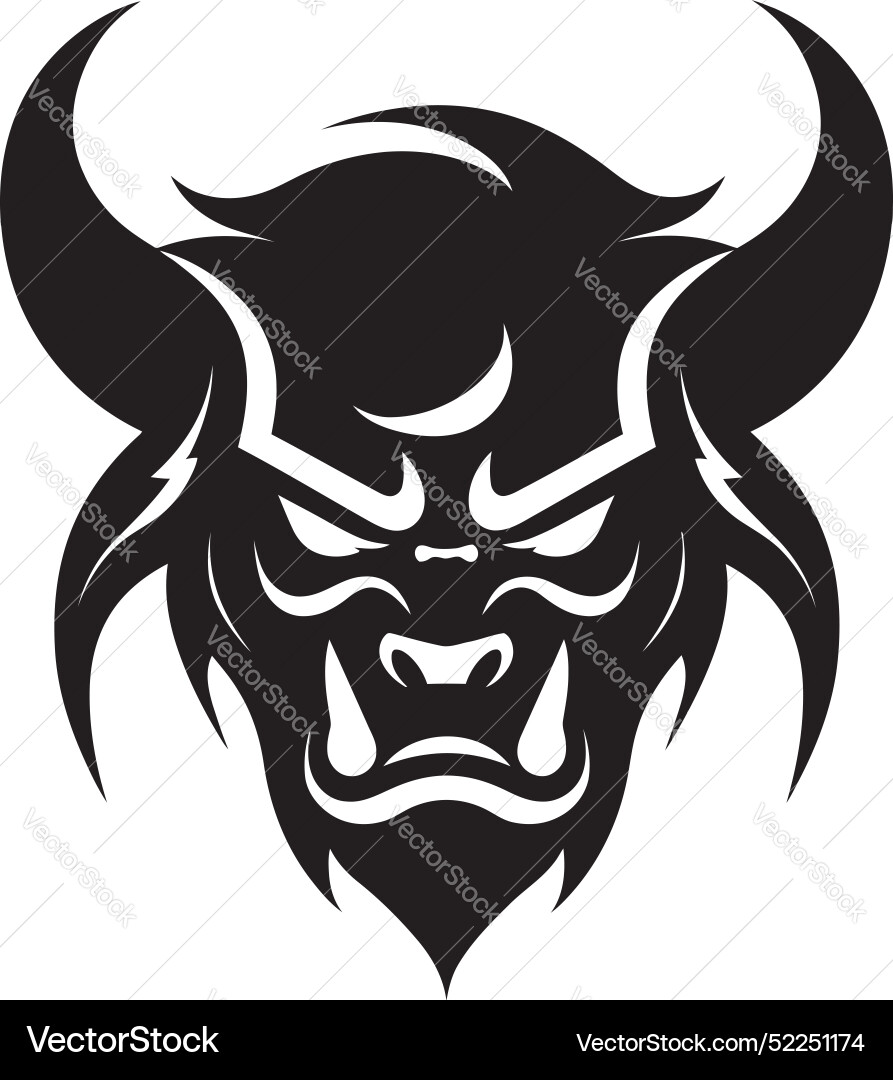 Mystical oni icon sleek black logo design chic Vector Image