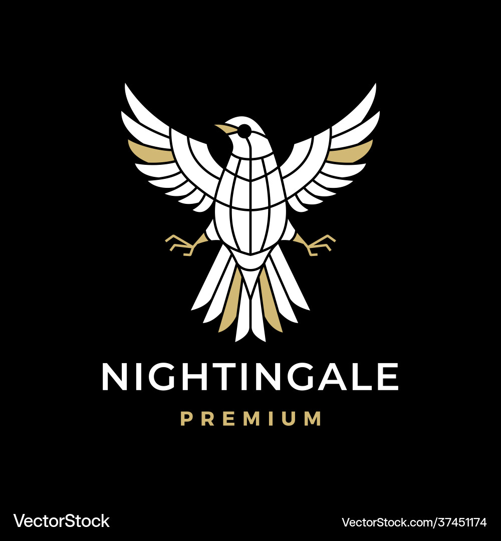 Nightingale Vogel-Logo-Symbol Lizenzfreies Vektorbild