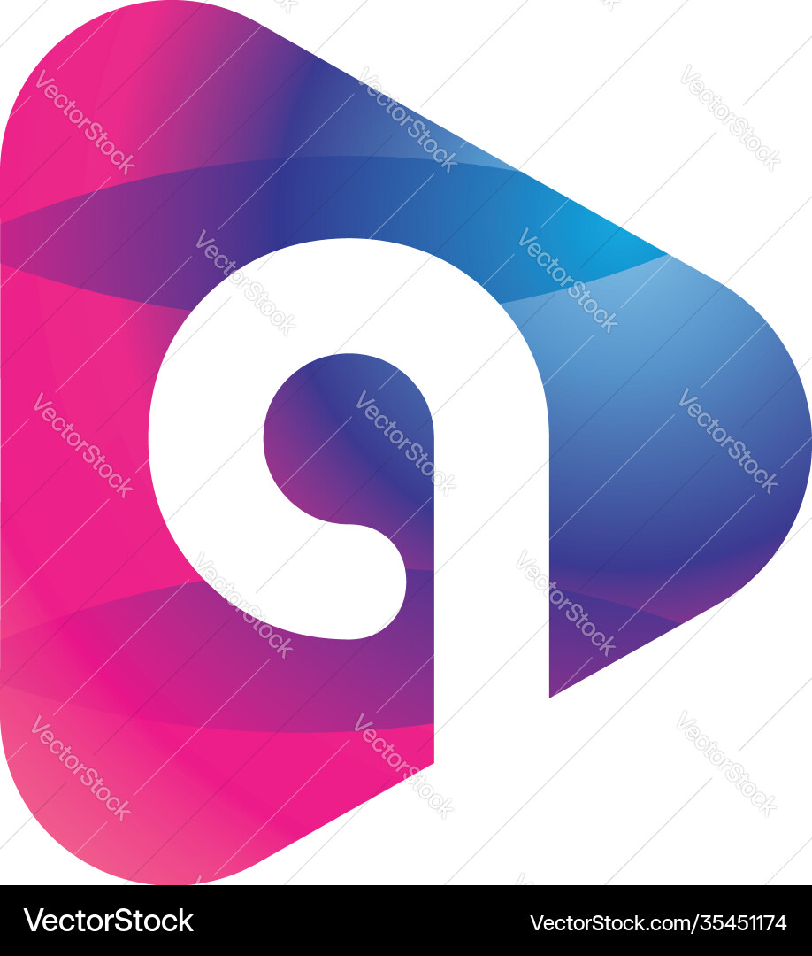 Q play colorful logo design concept Royalty Free Vector