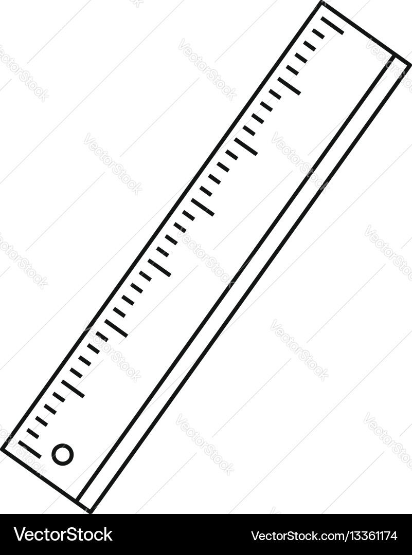Ruler Icon - Black and White Outline Royalty Free Vector