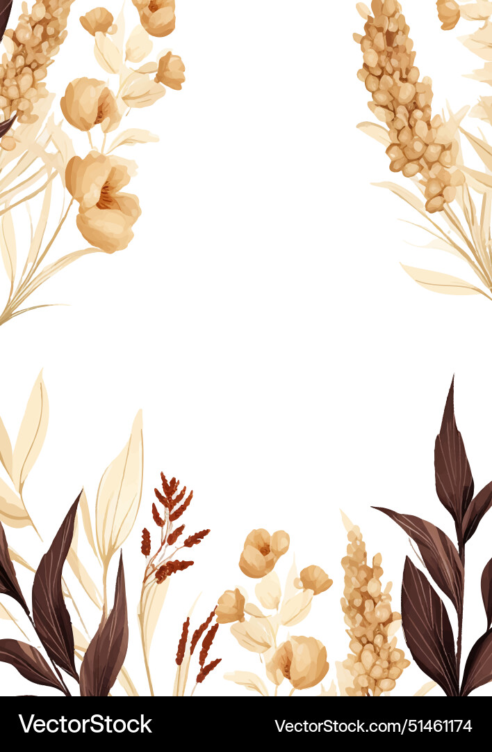 Rustic floral frame border for invitation Vector Image