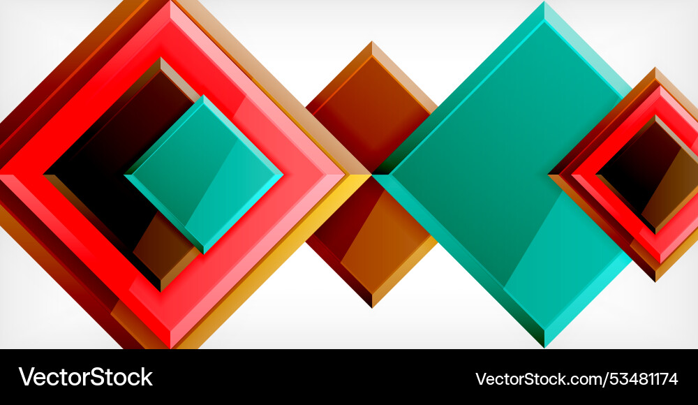 Shiny glossy metallic or plastic square design Vector Image