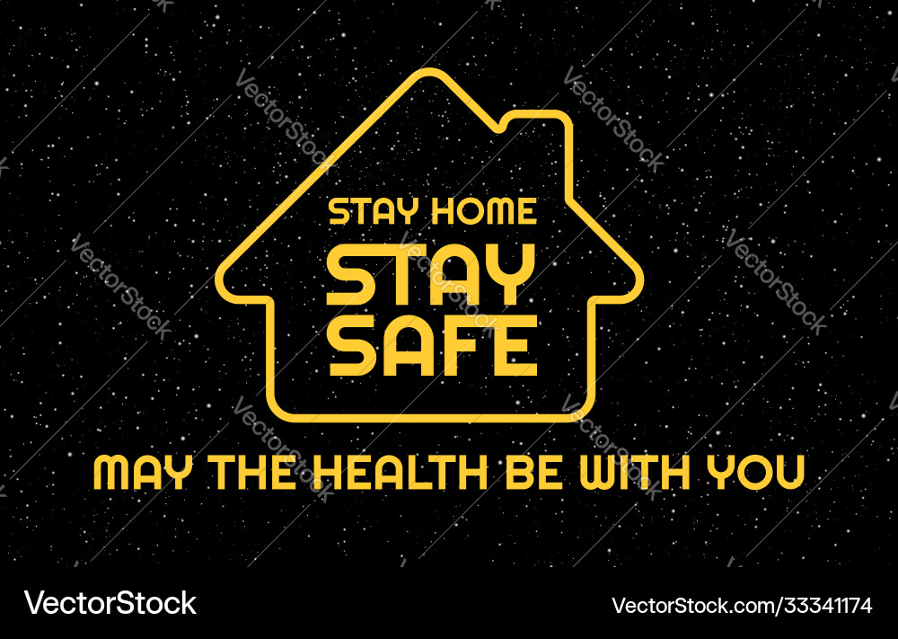 Stay safe home creative positive typography Vector Image