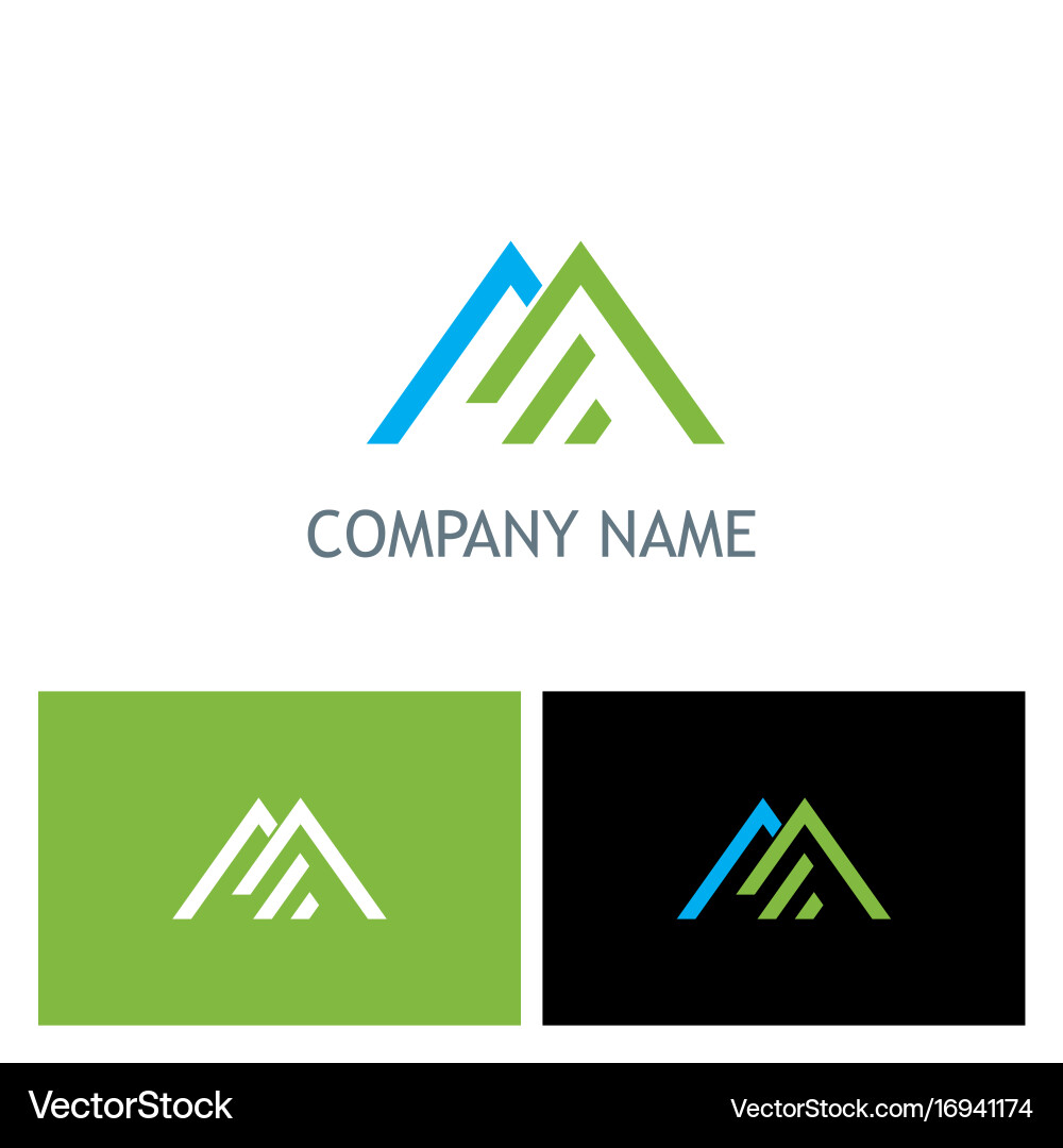 Triangle line roof company logo Royalty Free Vector Image
