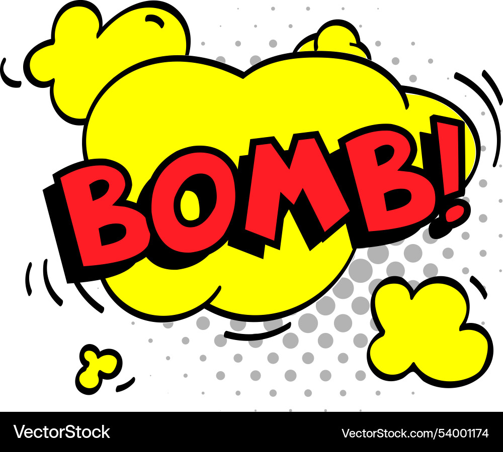 Vibrant comic book explosion with the word bomb Vector Image