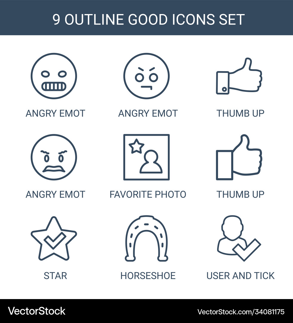 9 good icons Royalty Free Vector Image - VectorStock