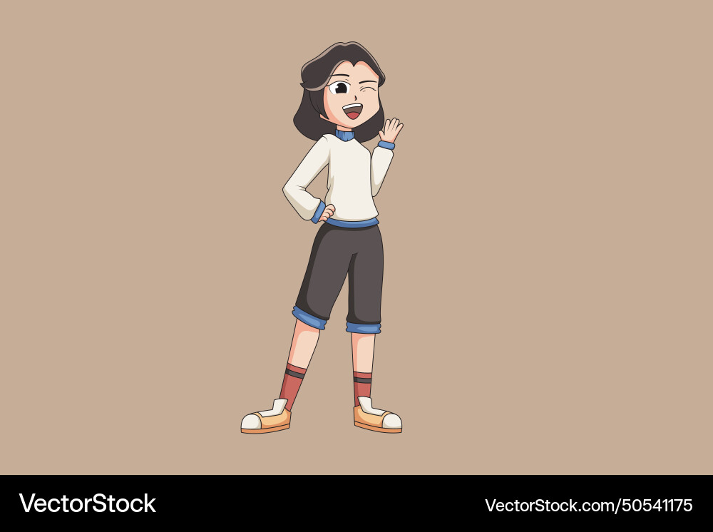 Cute girl character design Royalty Free Vector Image