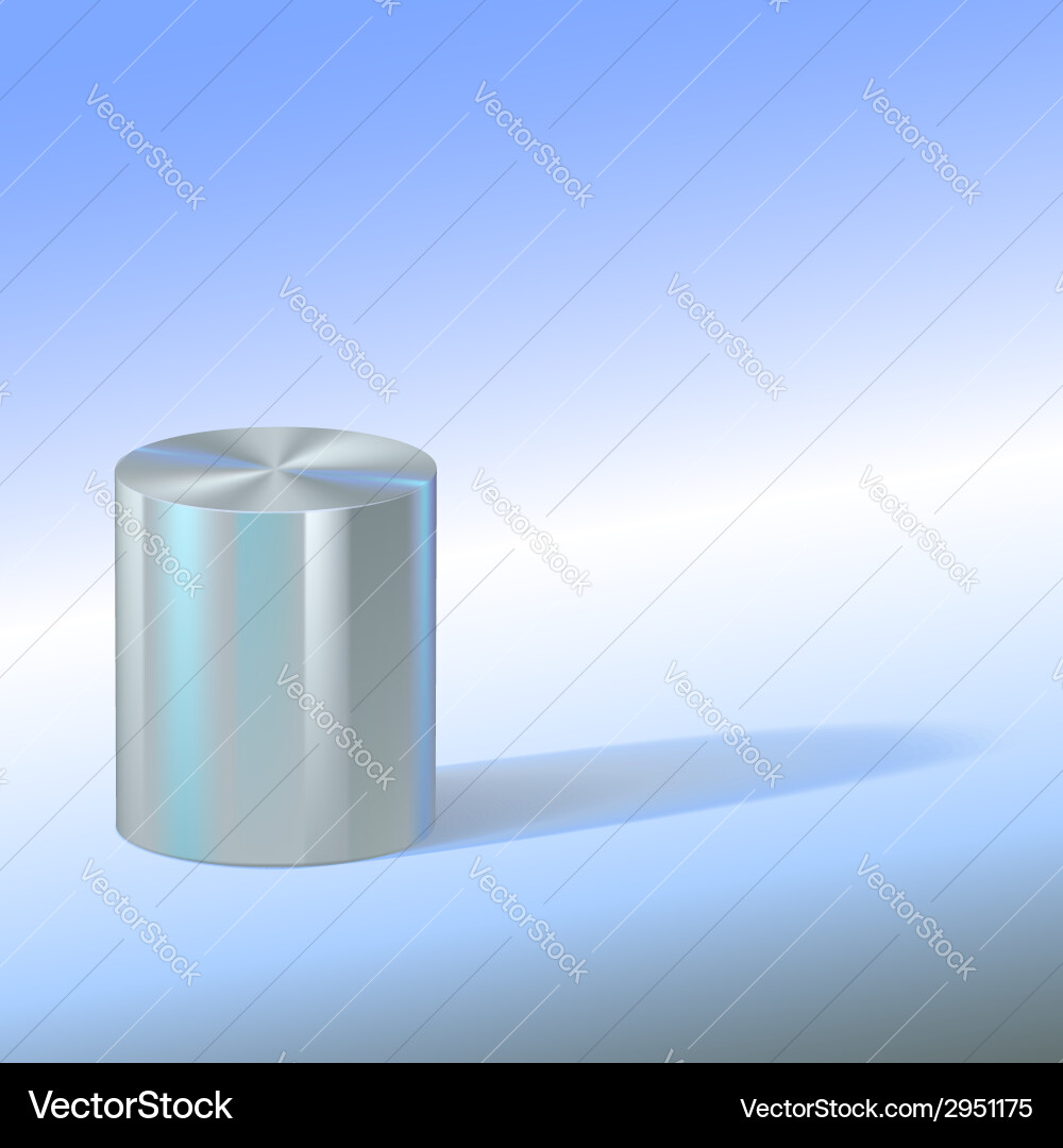 Cylinder with reflections on colored background Vector Image